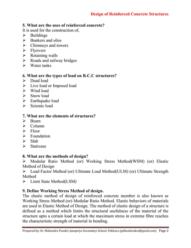 Design of rcc structures note | PDF | Civil Engineering Industry ...