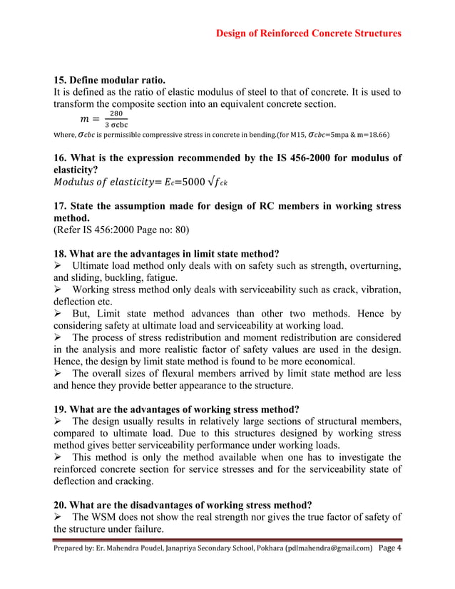 Design of rcc structures note | PDF | Civil Engineering Industry ...
