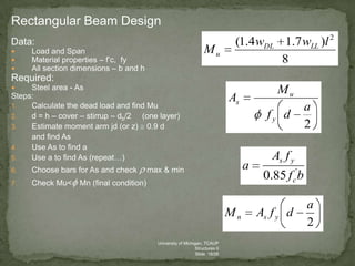 Design of rectangular beam by USD | PPTX
