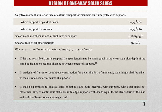 Design of One-Way Slab | PDF