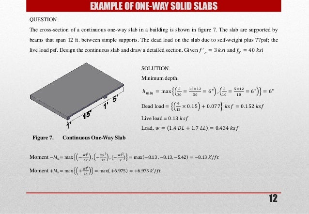 Design of One-Way Slab