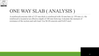 onw way slab design | PPTX