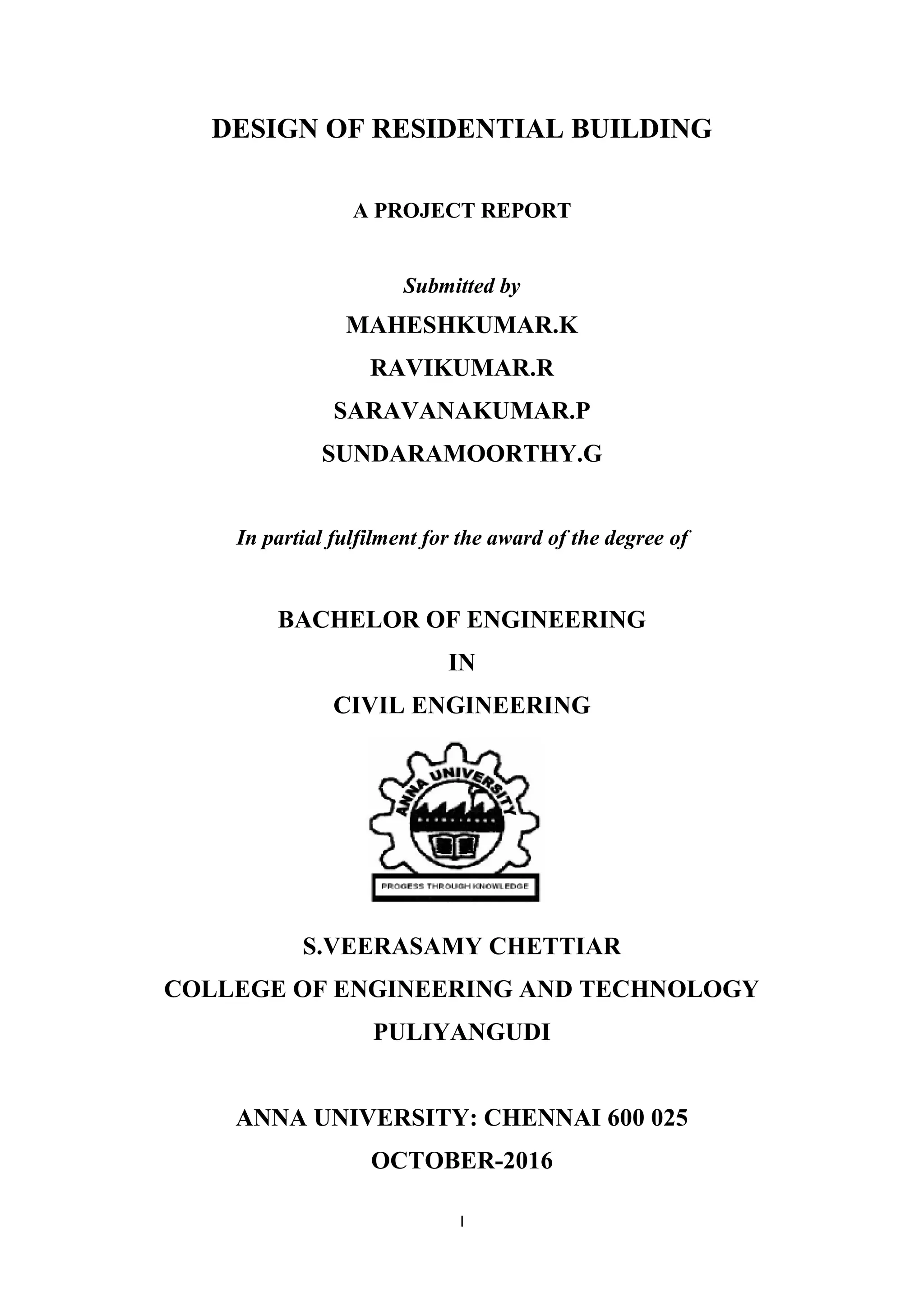 Design of residential building | PDF