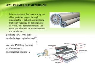 Design of reverse osmosis process plant | PPT