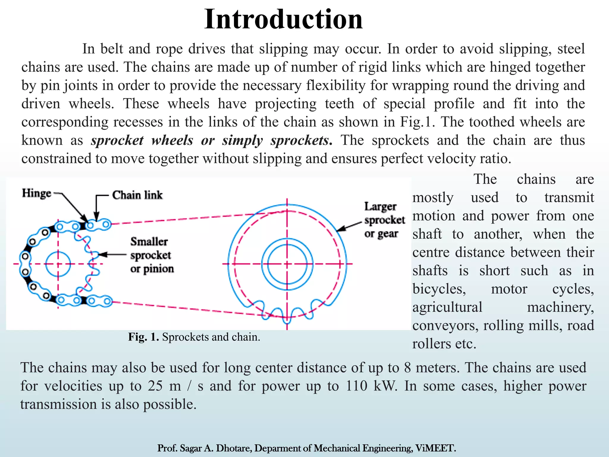 Design of Roller Chain Drive theory by Prof. Sagar A. Dhotare | PDF