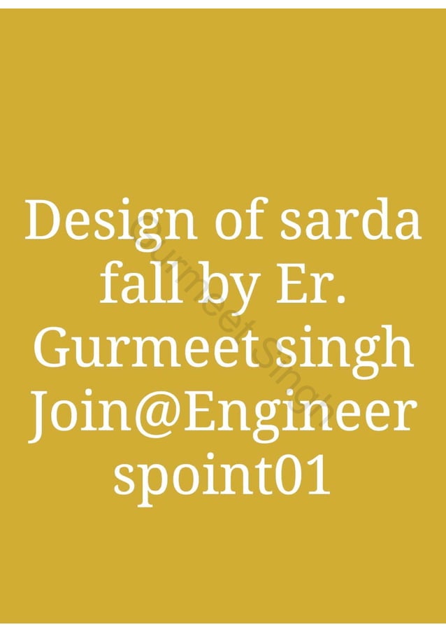 Design of sarda fall full problem solved | PDF