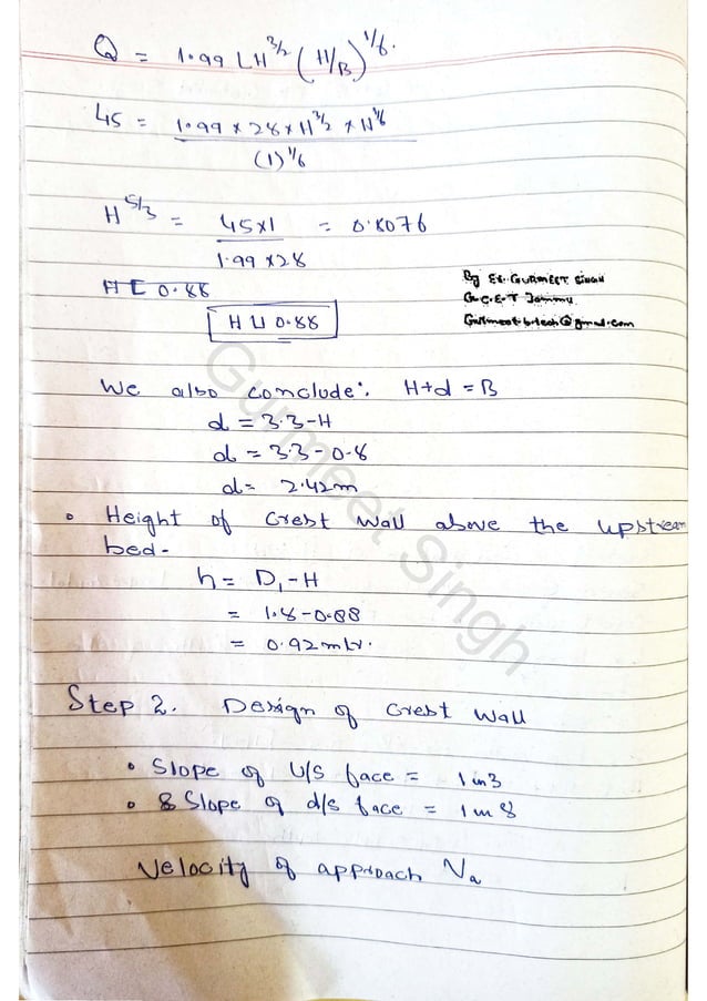 Design of sarda fall full problem solved | PDF