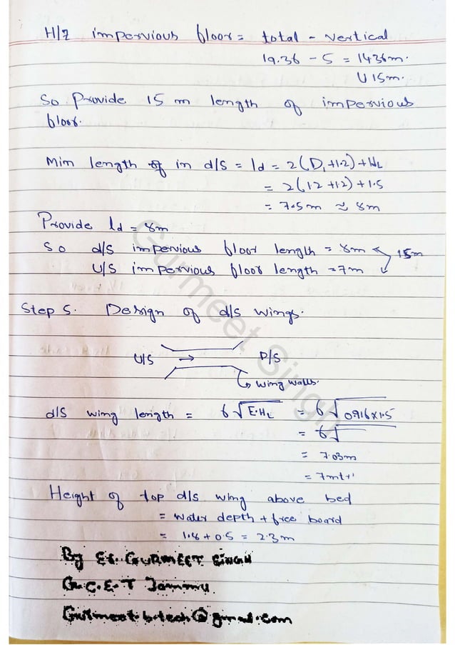 Design of sarda fall full problem solved | PDF