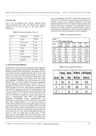 Design of scc mixes based on cement – sp compatibility studies | PDF
