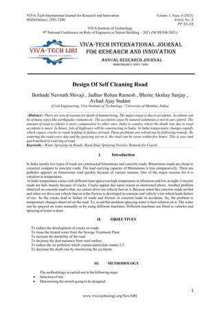 Design of self cleaning road | PDF