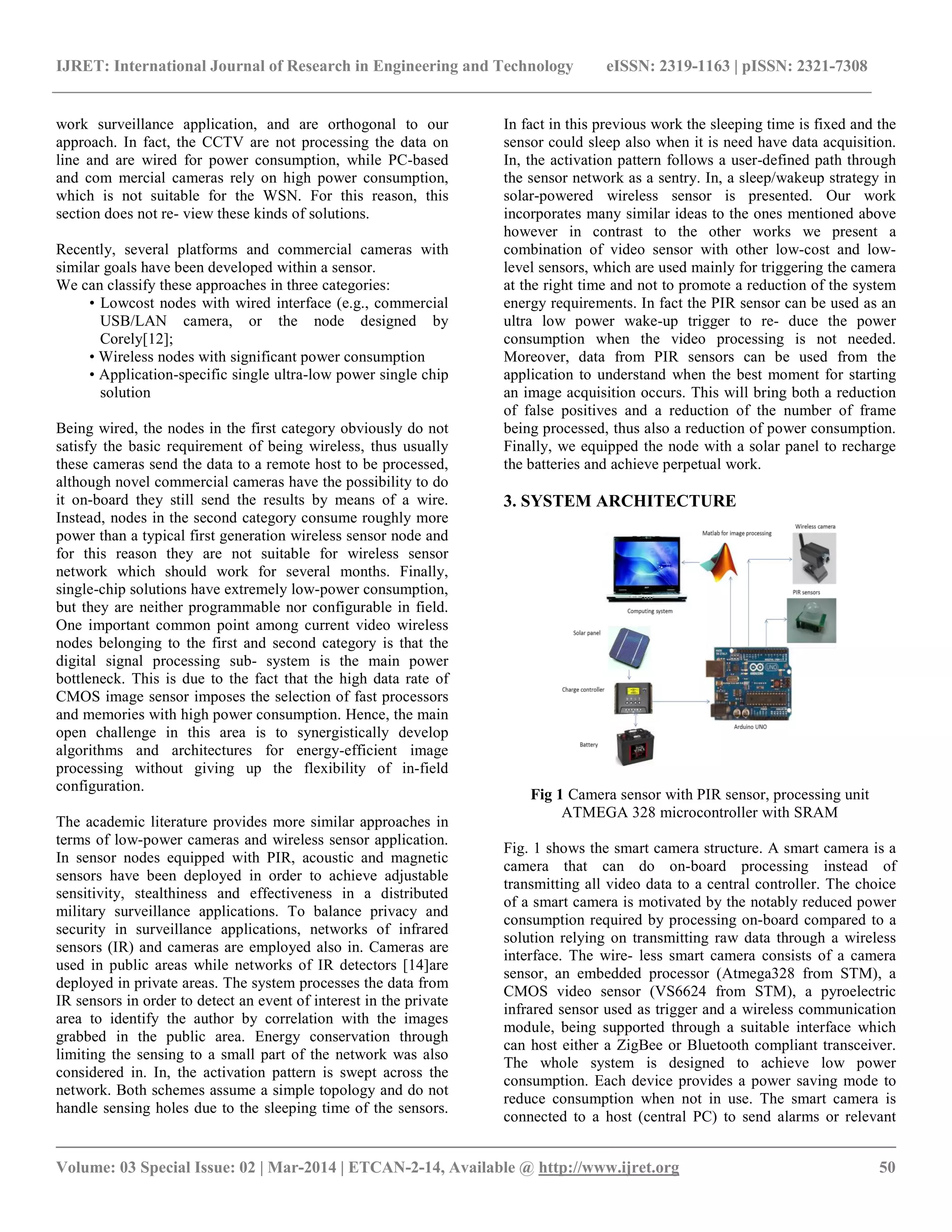 Design of self powered embedded wireless smart camera using multimodal video analysis | PDF