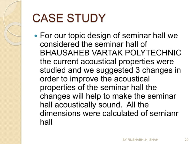 Design of seminar hall | PPTX