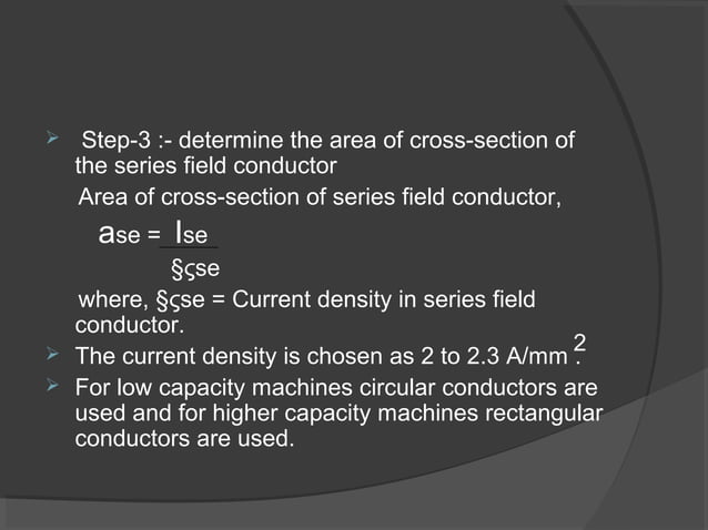 Design of series field winding in d.c. machine | PPT
