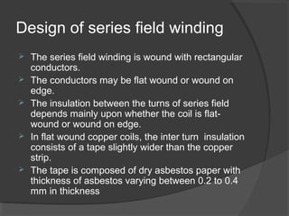 Design of series field winding in d.c. machine | PPT