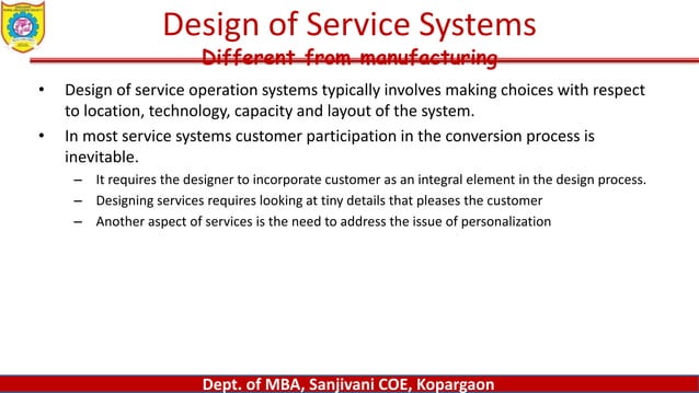 Operations Management - Design of Service Systems.pptx