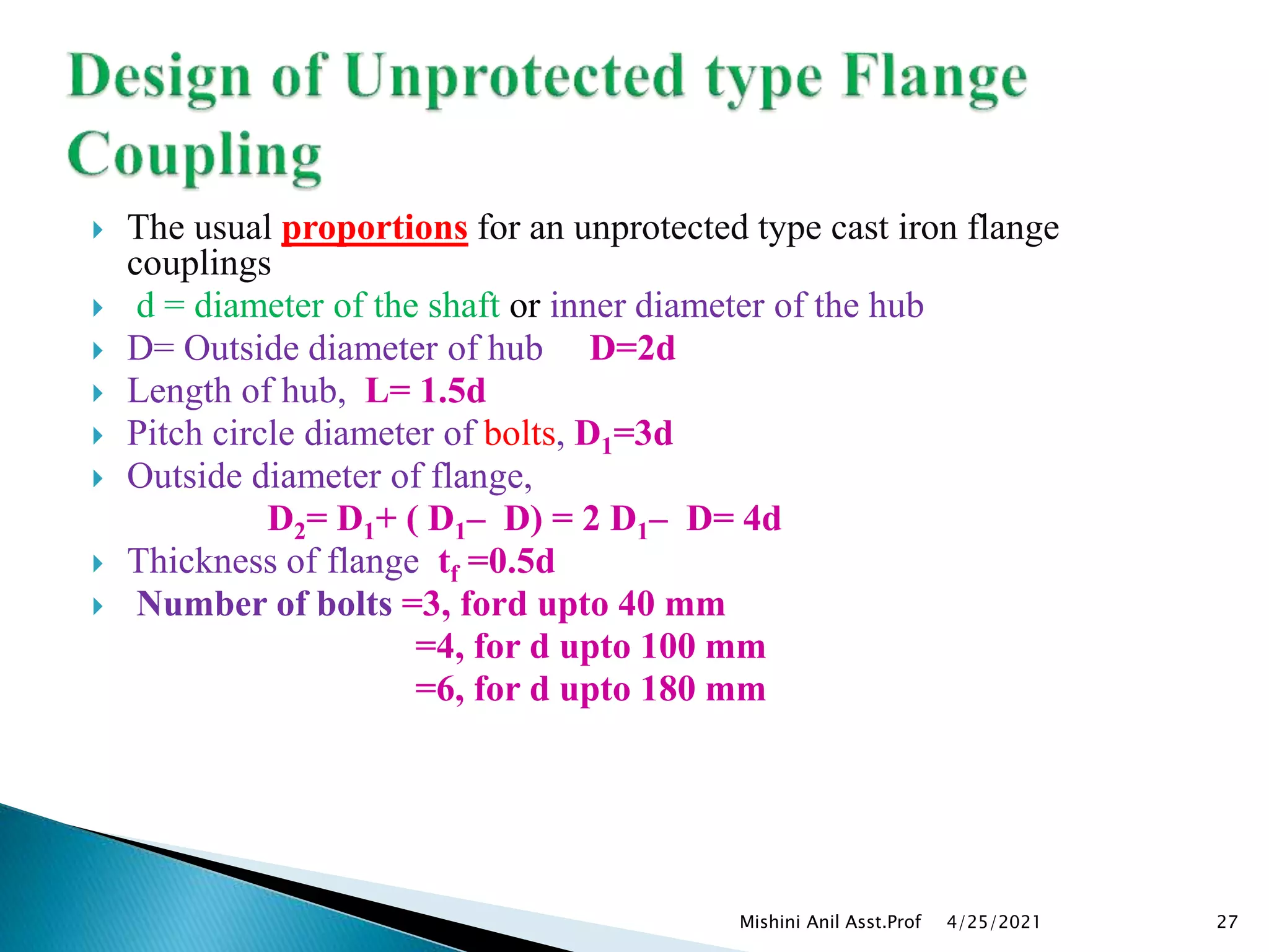 Design of shaft couplings | PPTX