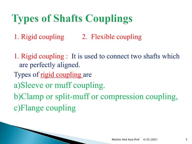 Design of shaft couplings | PPTX | Physics | Science