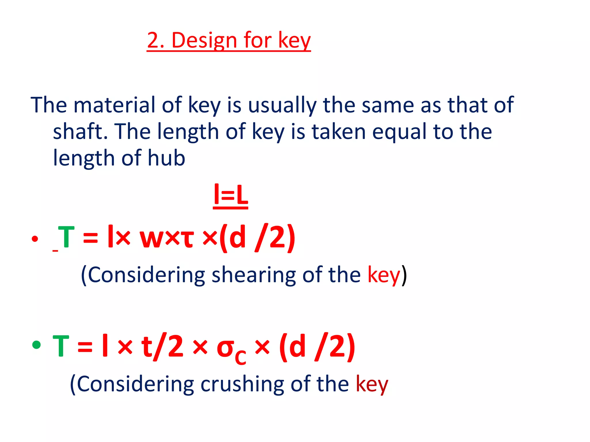 Design of shafts couplings ppt | PPTX