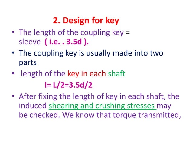 Design of shafts couplings ppt | PPTX