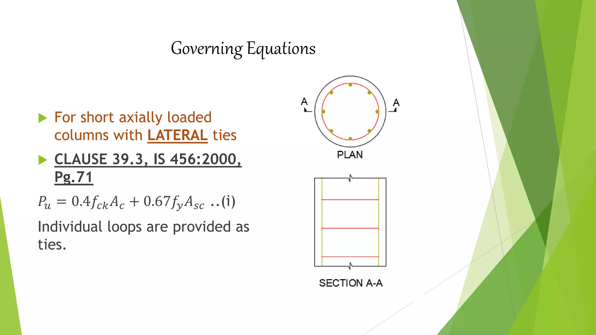 Design of short circular axially loaded column | PPTX
