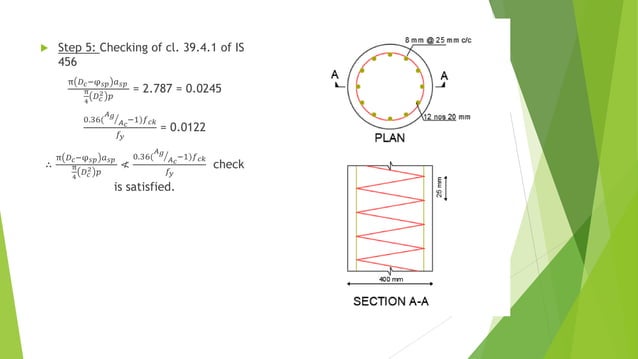 Design of short circular axially loaded column | PPTX