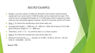 Design of short circular axially loaded column | PPTX