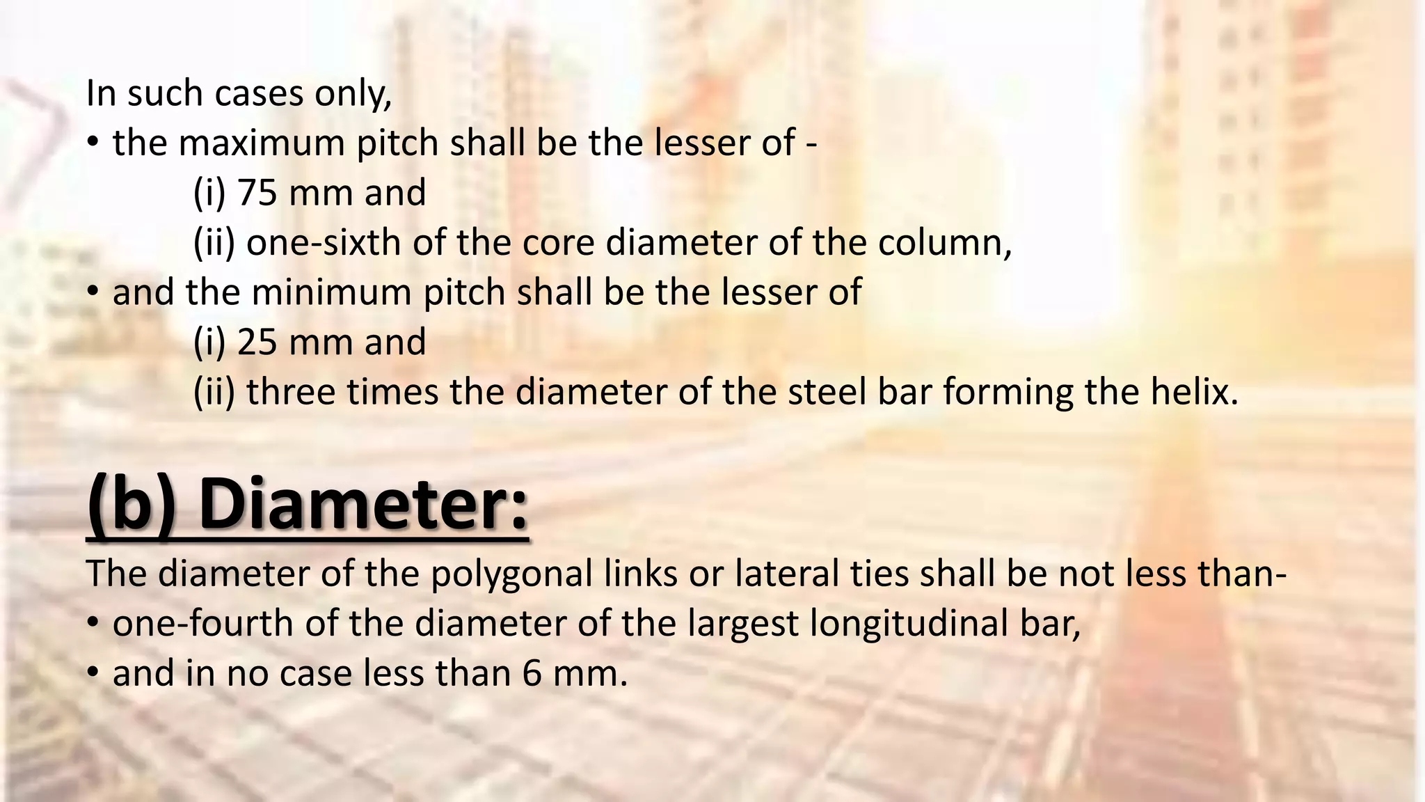 Design of short columns using helical reinforcement | PPTX