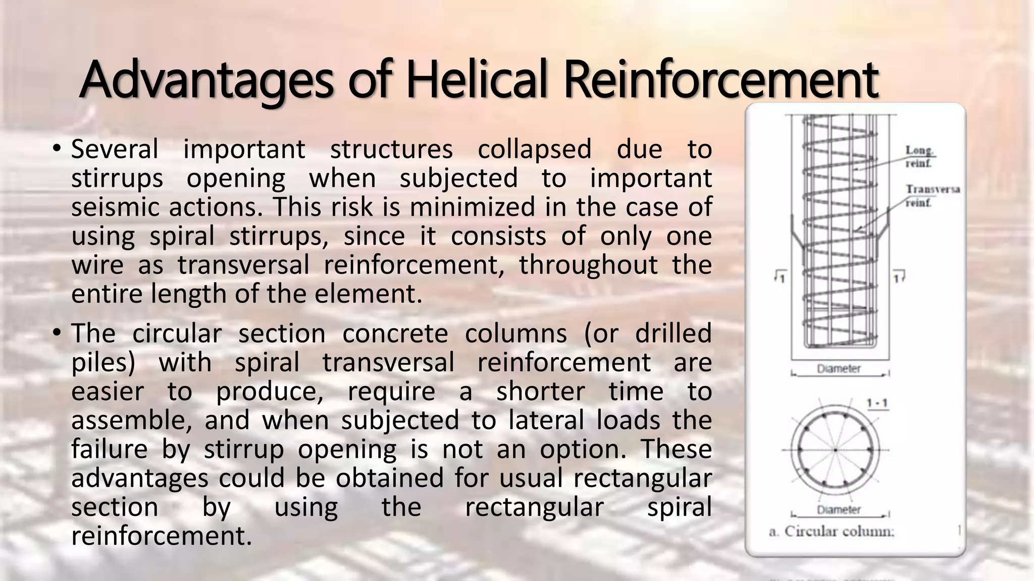 Design of short columns using helical reinforcement | PPTX