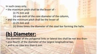 Design of short columns using helical reinforcement | PPTX
