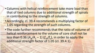 Design of short columns using helical reinforcement | PPTX