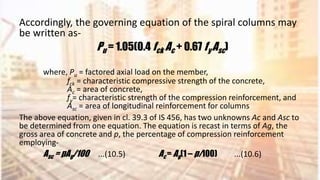 Design of short columns using helical reinforcement | PPTX
