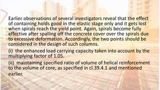 Design of short columns using helical reinforcement | PPTX