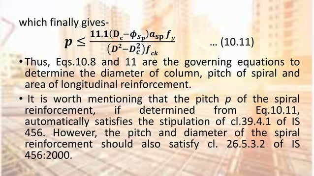 Design of short columns using helical reinforcement | PPTX | Physics ...