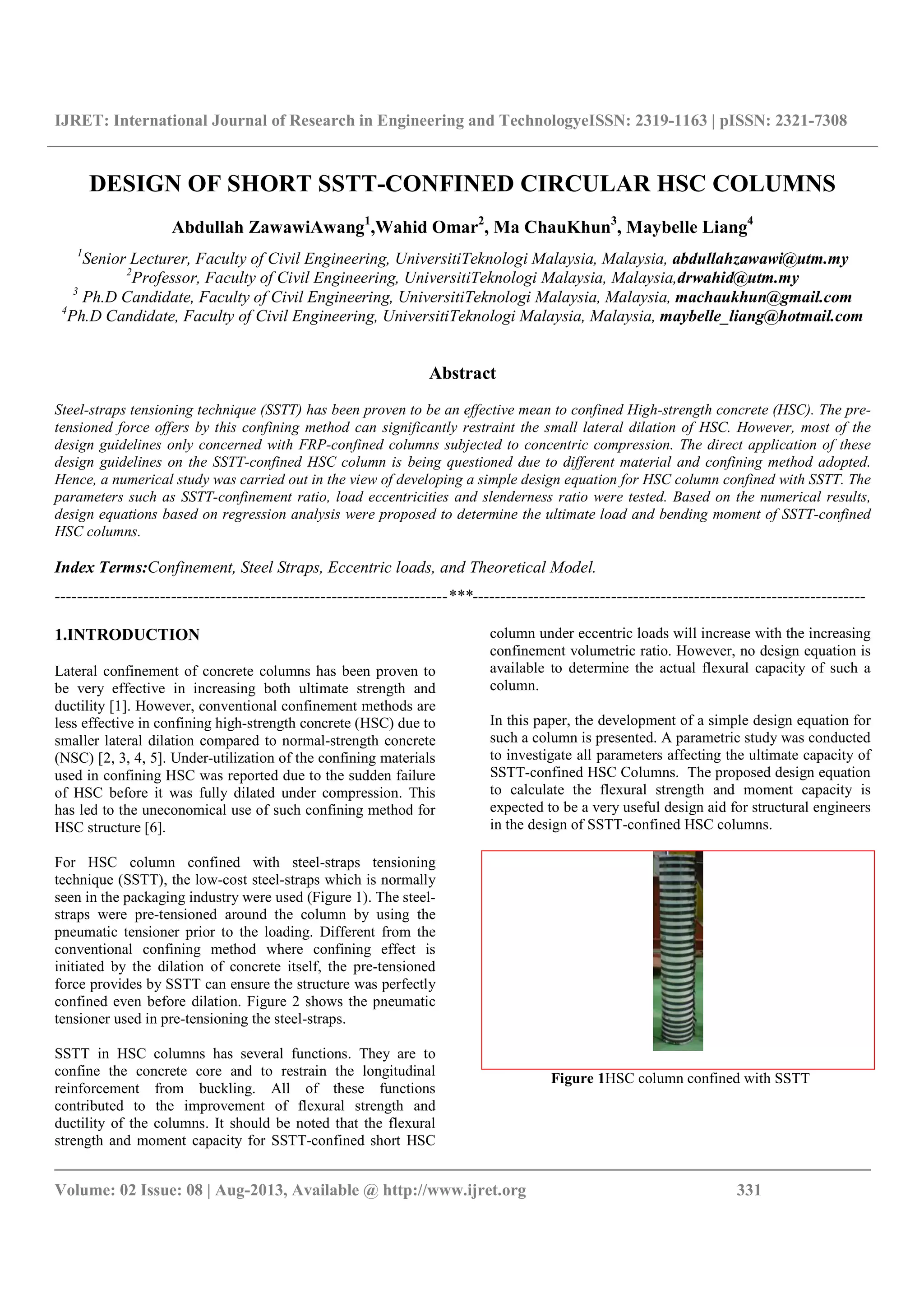 Design of short sstt confined circular hsc columns | PDF | Civil ...