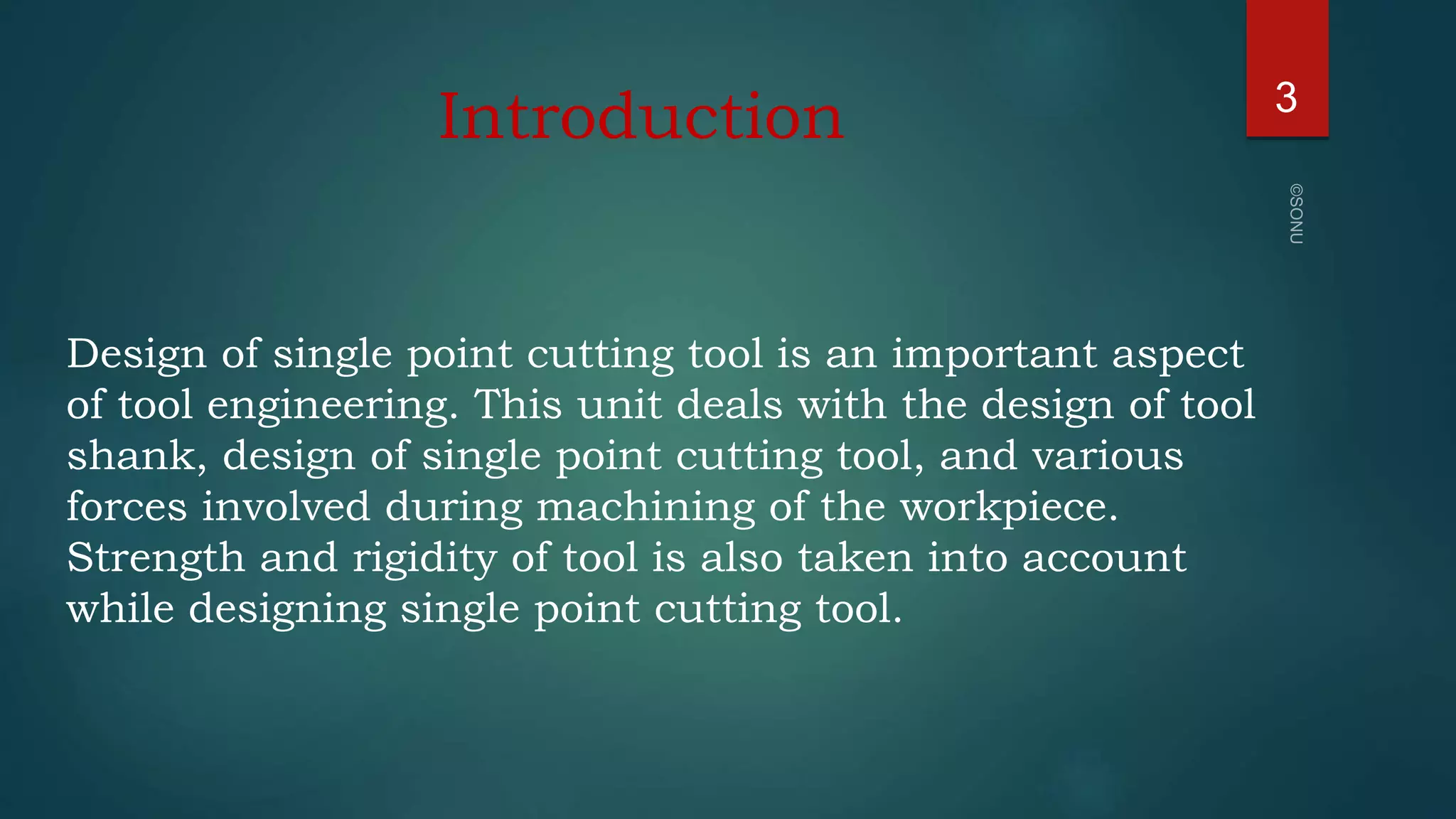 Design of single point cutting tool | PPTX
