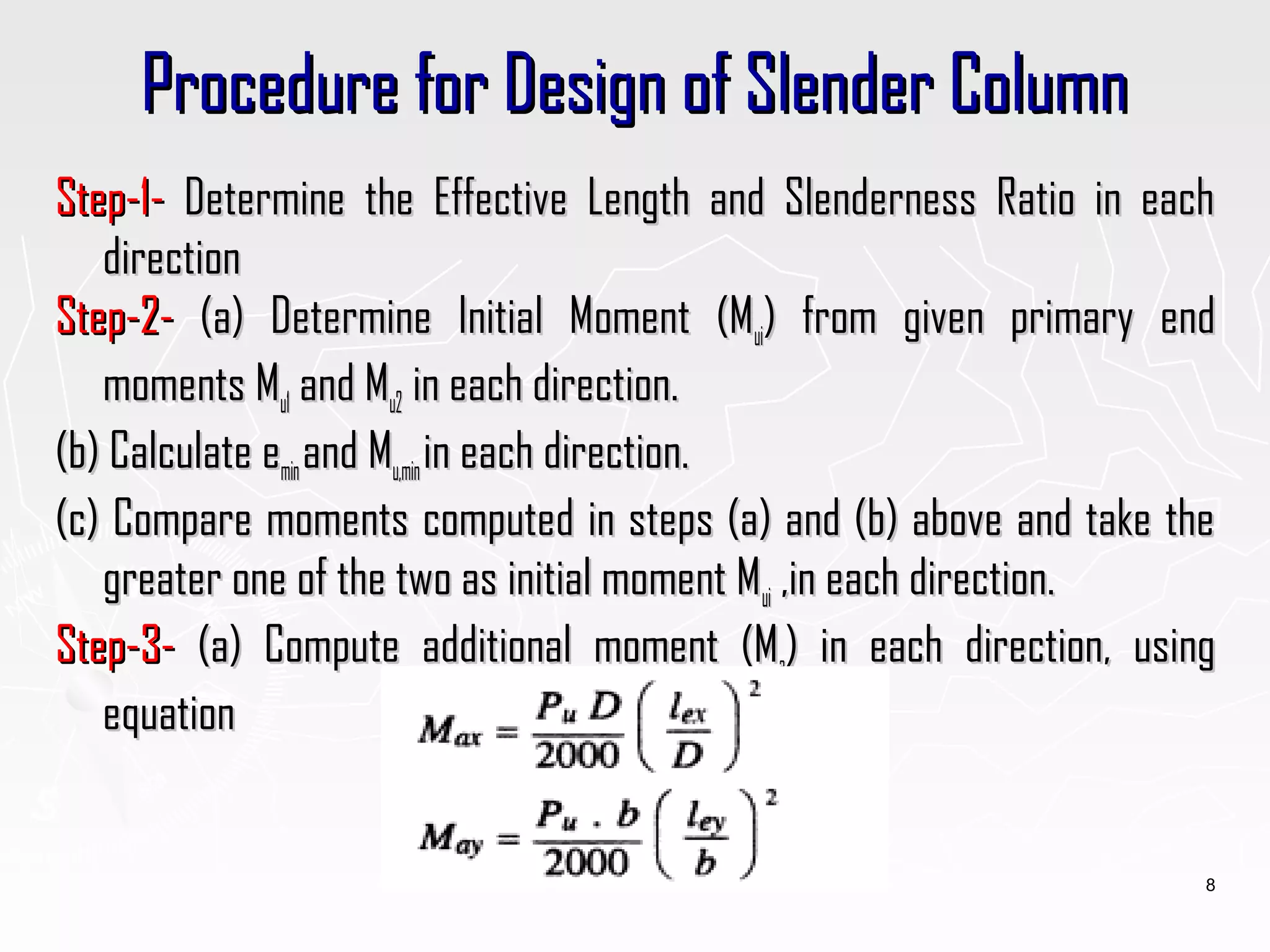 Design of slender columns as per IS 456-2000 | PPT