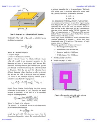 iaetsd Design of slotted microstrip patch antenna for wlan application | PDF