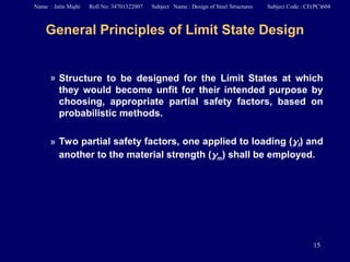 Design of Steel , limit state method to find steeldesign | PPT