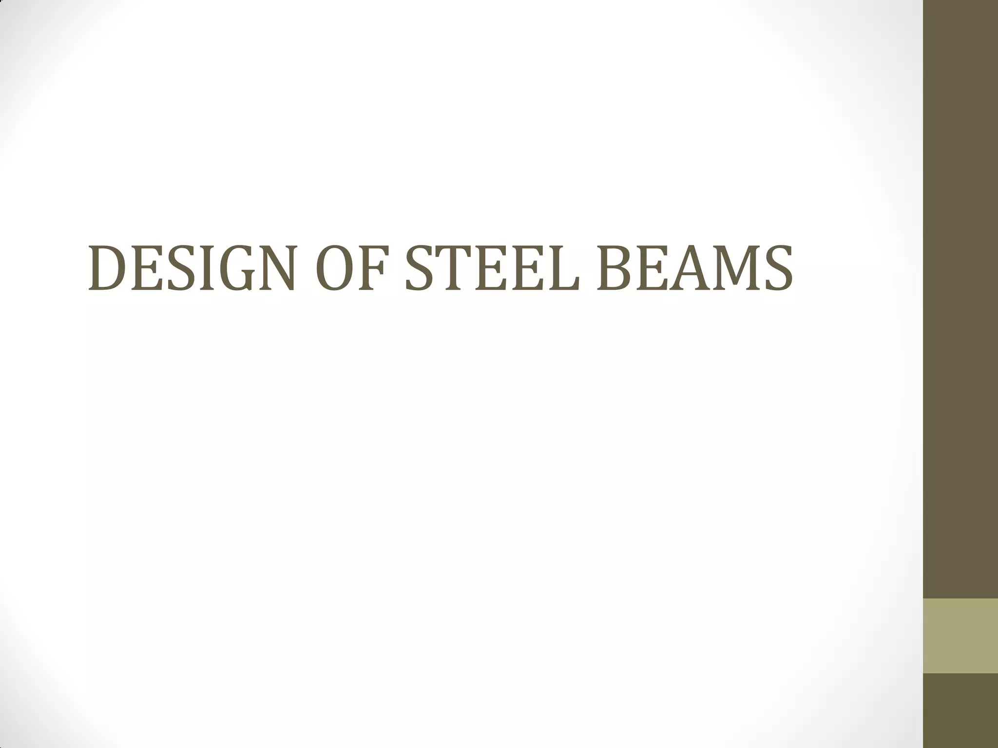 Design of steel beams | PDF