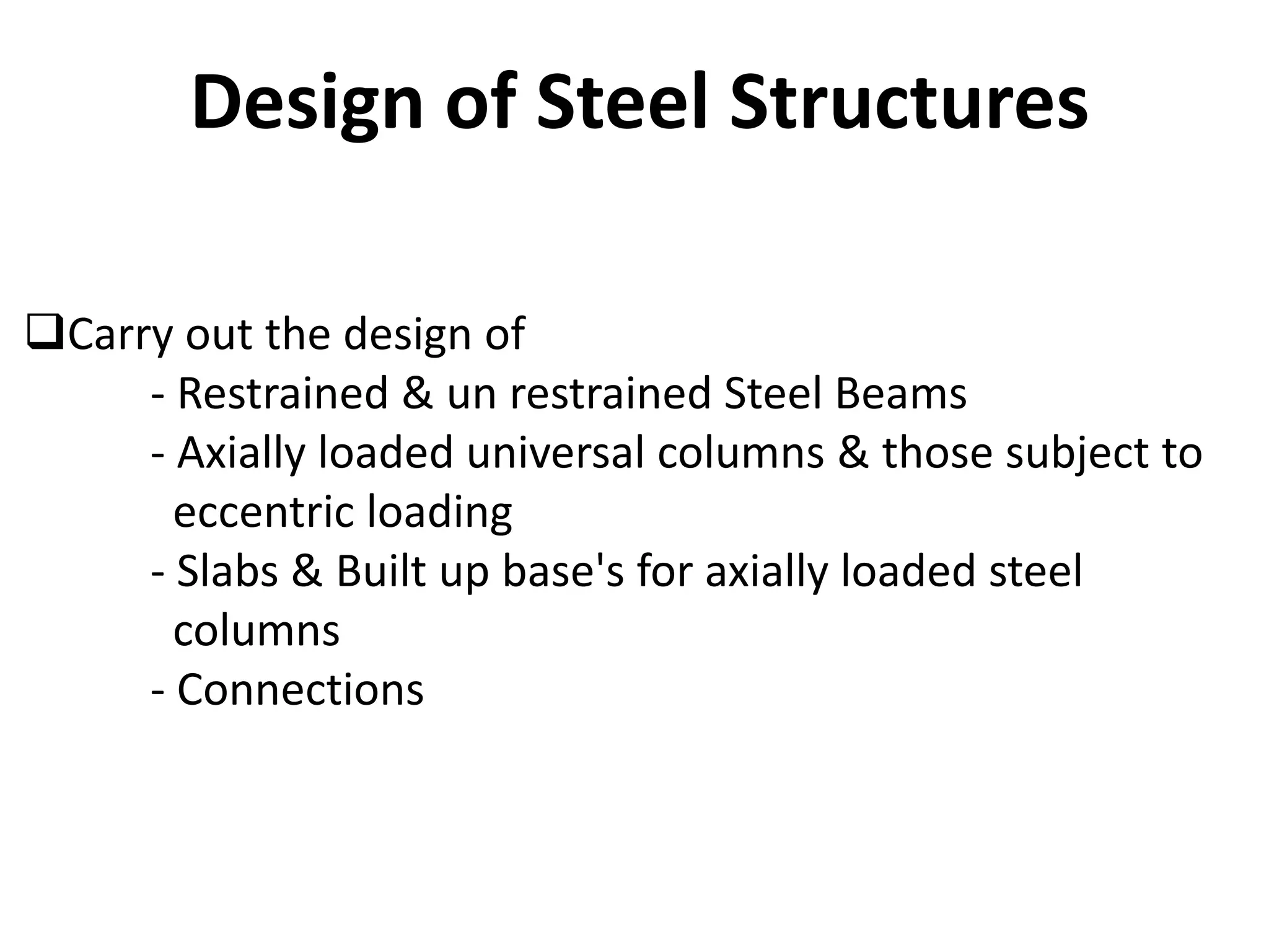 Design of steel structural elements | PPTX