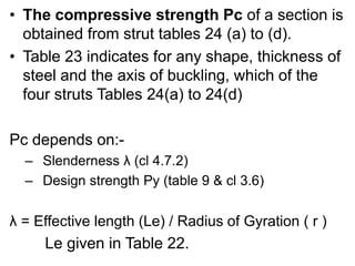 Design of steel structural elements | PPTX