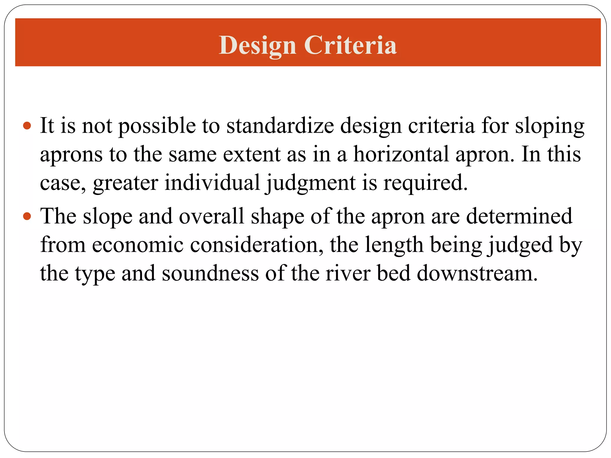 Design of stilling basin and roughness devices | PPTX