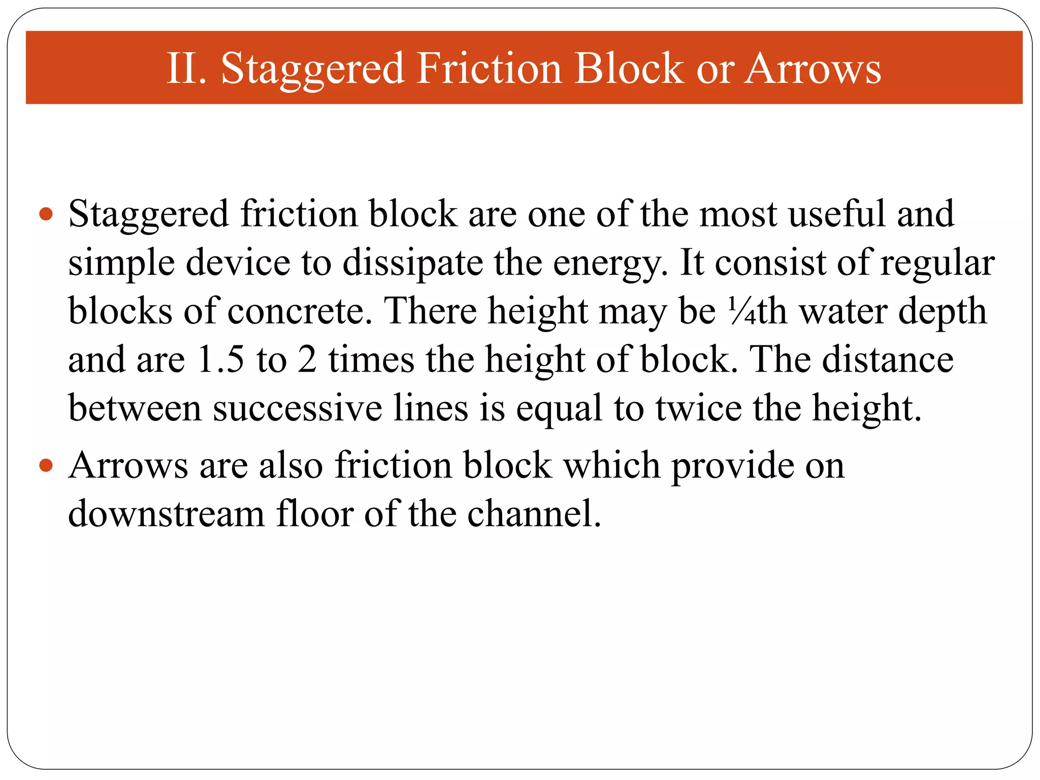 Design of stilling basin and roughness devices | PPTX