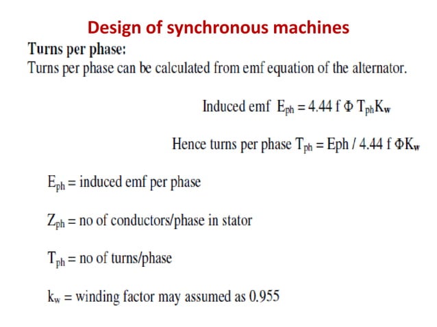 Design Of Synchronous Machines, Synchronous Generator | PDF