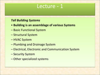 Design of tall buildings lecture-1-part-2-dr-shafiul-bari-sir | PPT