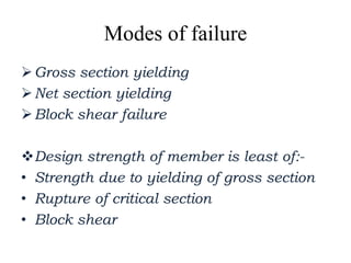 Design of tension members | PPTX