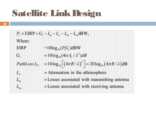 Design of the satellite link