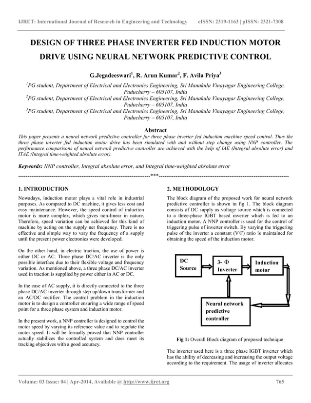 Design of three phase inverter fed induction motor | PDF | Physics ...