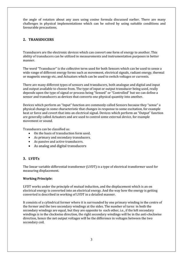 Design Of Transducer To Measure Comparative Rotation In 3 D Using Lvdt Pdf