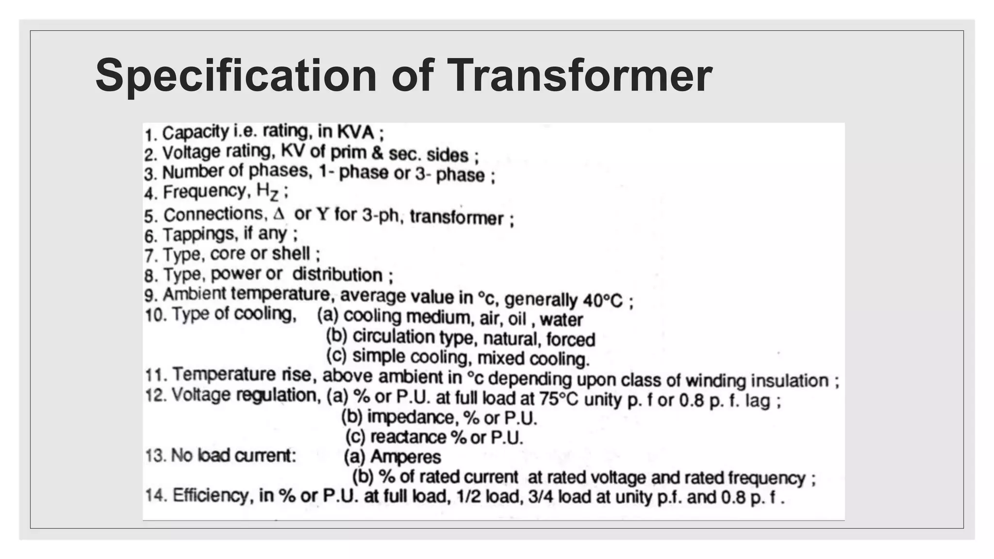 Design Of Transformer Classification And Specification Pptx Home